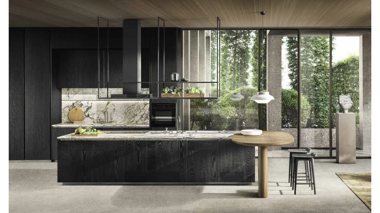 Design kitchen with Intersection Black Oak island by Dada