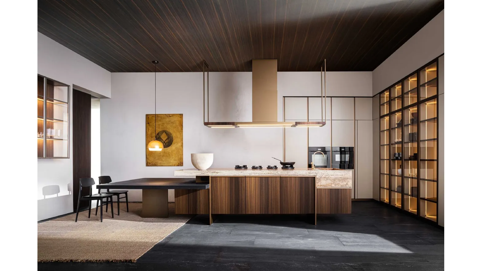 Kitchen design with Ratio Eucalyptus island by Dada.